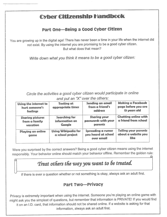 Cyber Citizenship Handbook | PDF