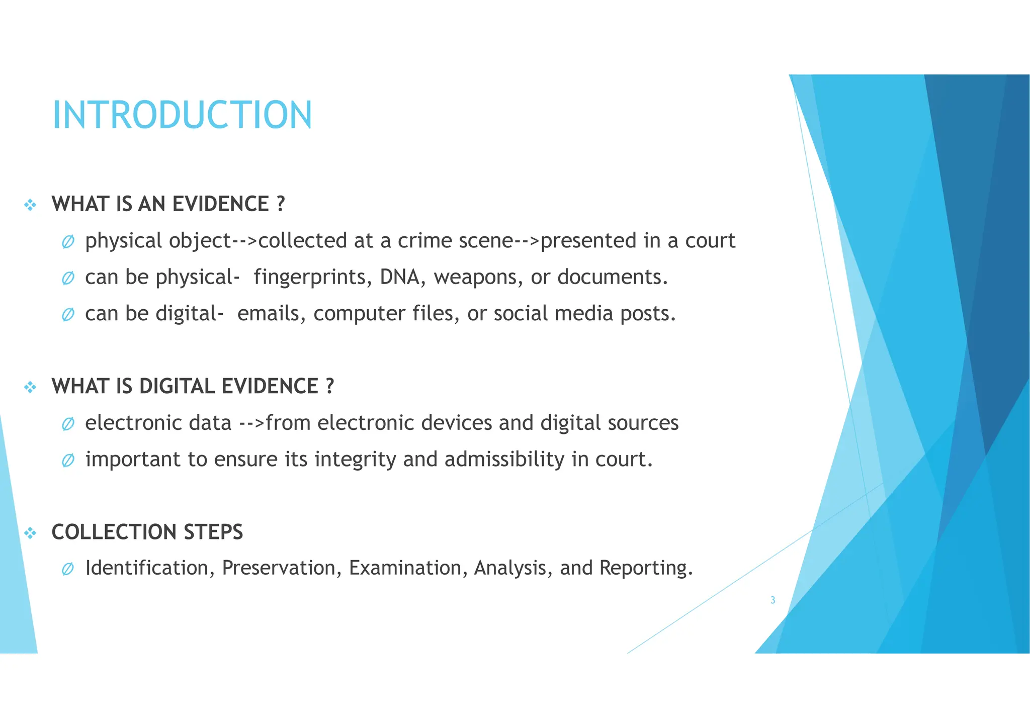 cyber_Evidence collection steps: 1. Identification 2. Preservation 3 ...