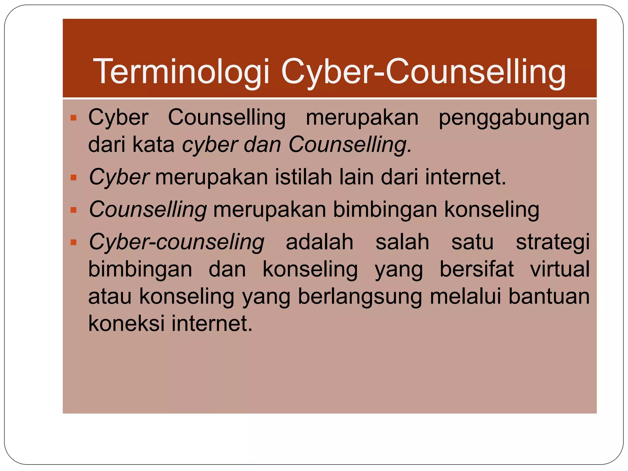 Cyber counselling fix | PPTX