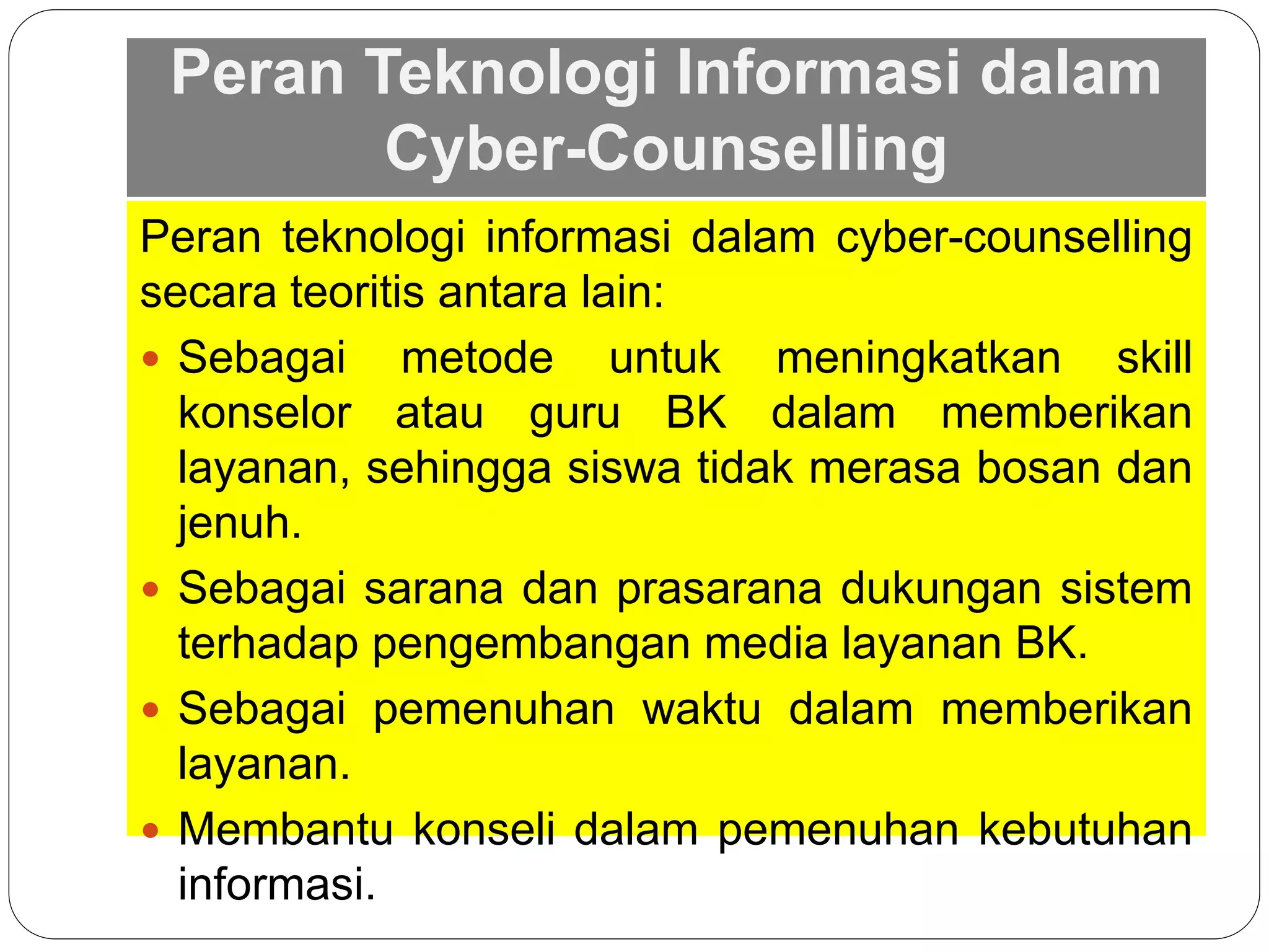 Cyber counselling fix | PPTX