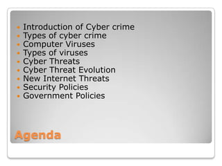 Cyber crime | PPTX | Antivirus Software | Computer Software and ...