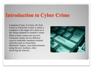 Cyber crime | PPTX | Antivirus Software | Computer Software and ...