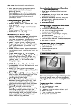 Cyber crime - Kejahatan di Dunia Maya / Internet | PDF