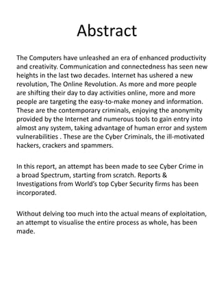 Cybercrime: A Seminar Report | PPTX