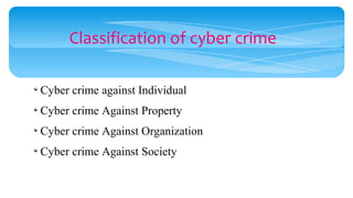 Cyber crime | PPT | Crime & Harmful Acts to Individuals, Society ...
