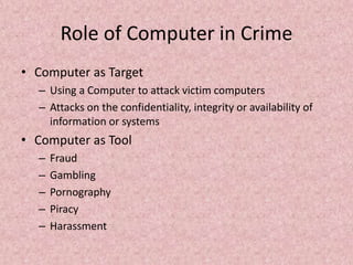cyber crime.ppt | Crime & Harmful Acts to Individuals, Society & Human ...