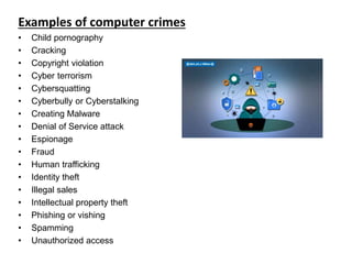 Cyber Crime.pptx | Crime & Harmful Acts to Individuals, Society & Human ...