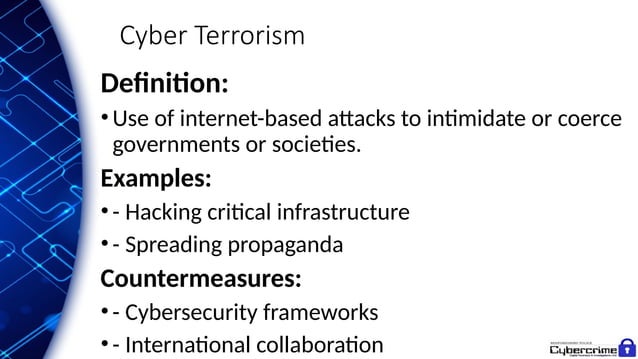 cyberCrime and other knowledge with ful detail | PPTX