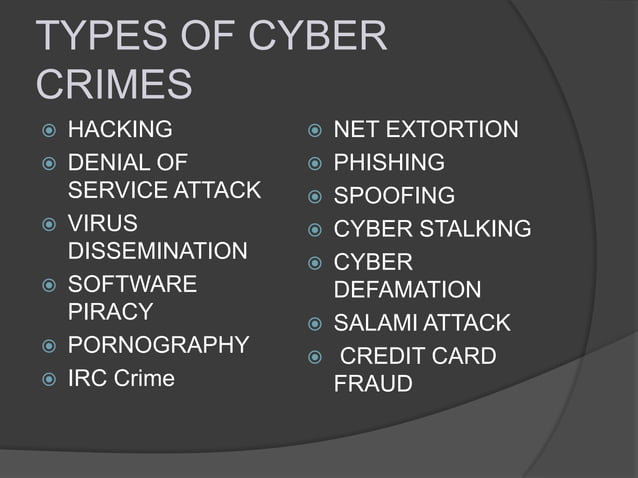 Cyber crime types & laws