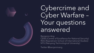 Cybercrime and Cyber Warfare (and Information Operations) – Your ...