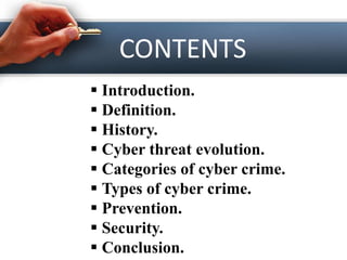 Cyber crime and security | PPTX | Crime & Harmful Acts to Individuals ...