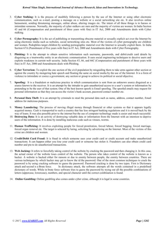 Cyber crime a potential threat and remedies | PDF | Crime & Harmful ...