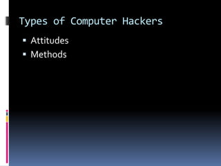 Cybercrime (Computer Hacking) | PPTX | Crime & Harmful Acts to ...