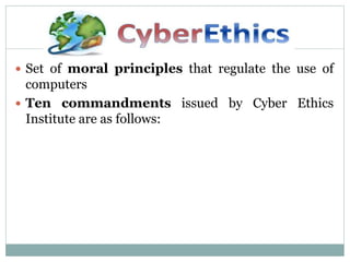 Cyber crime, cyber law and cyber ethics | PPTX