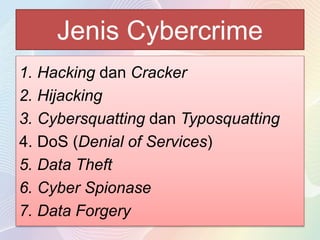 Cybercrime dan Cyberlaw | PPT