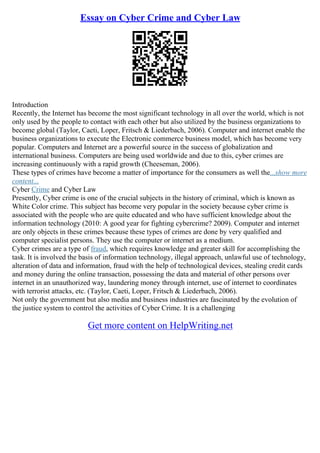 Cyber Crime Essay | PDF