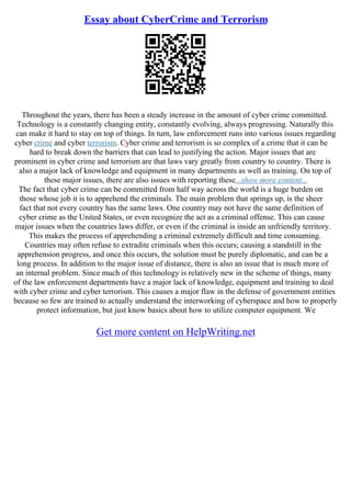 Cyber Crime Essay | PDF