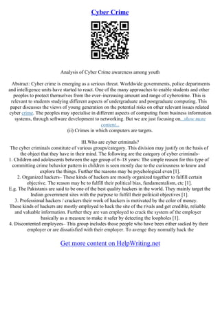 Cyber Crime Essay | PDF