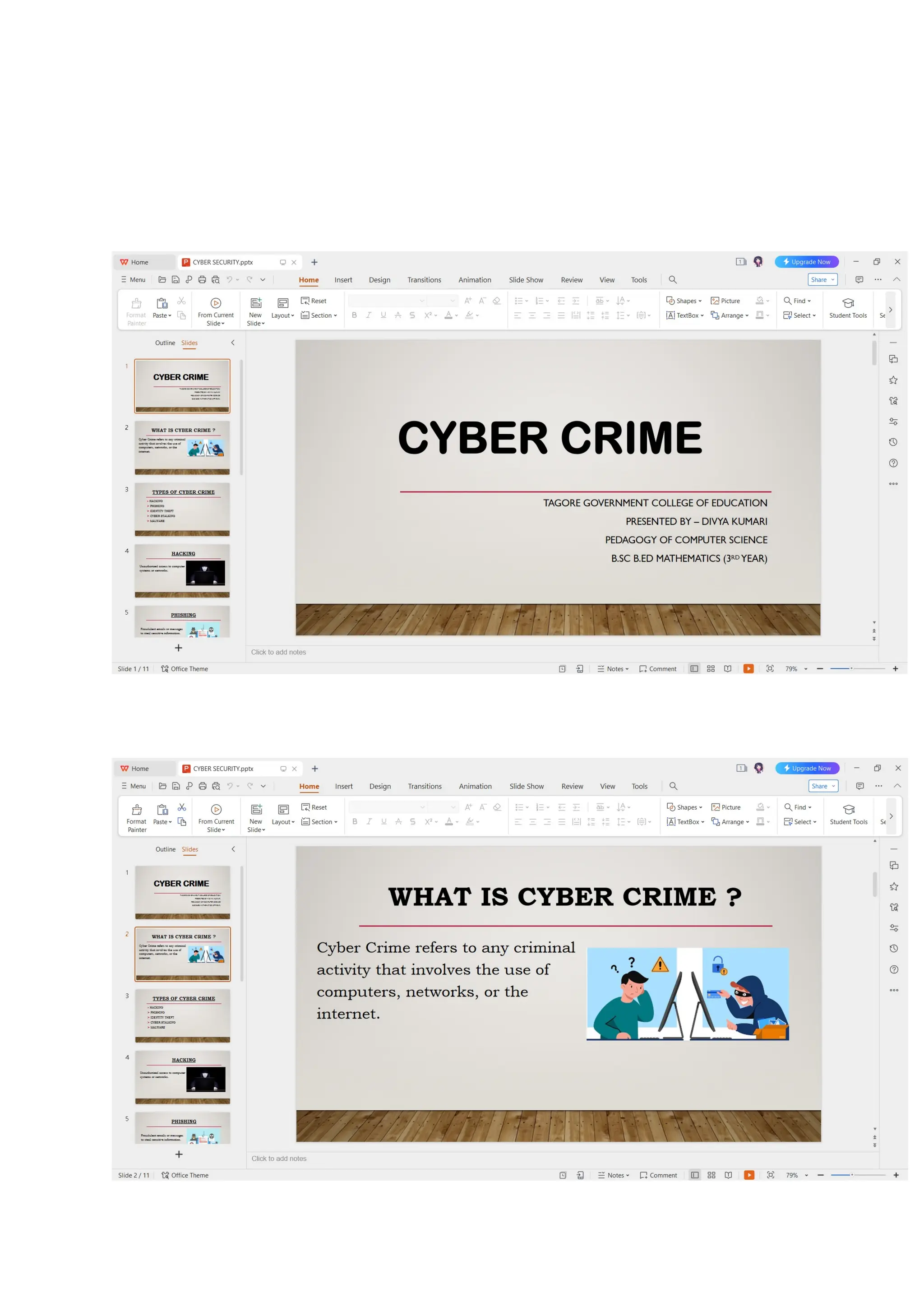 Pedagogy of computer science Presentation On cyber crime .docx