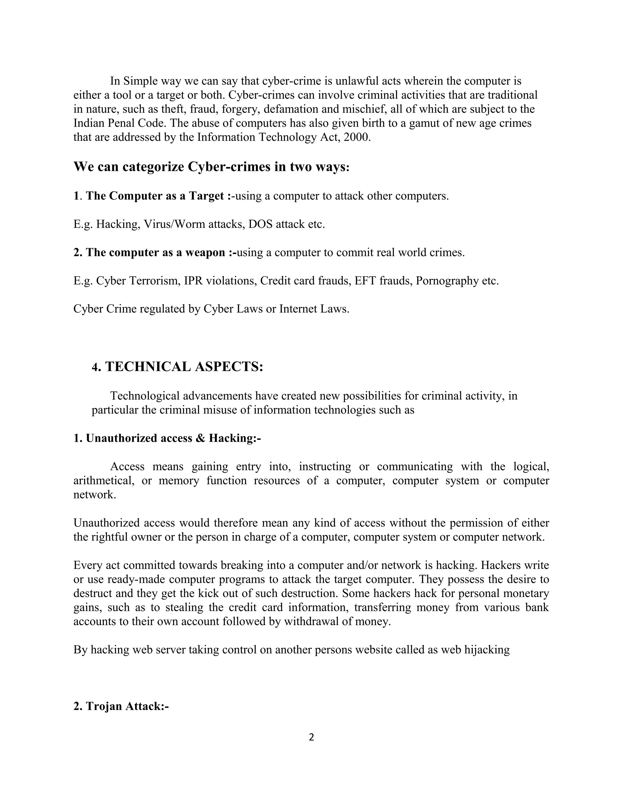 Cyber crime final report | DOC