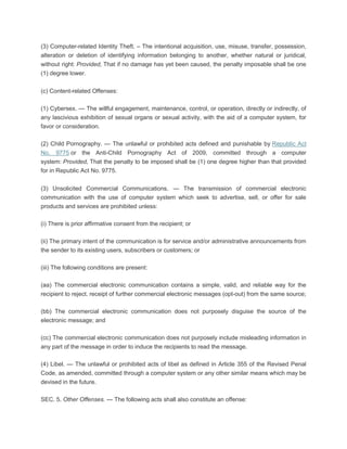 Cybercrime Prevention Act | PDF