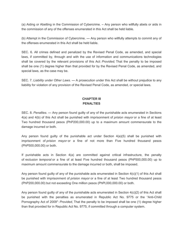 Cybercrime Prevention Act | PDF