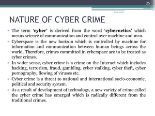 Cyber crime lecture one definition and nature | PPTX