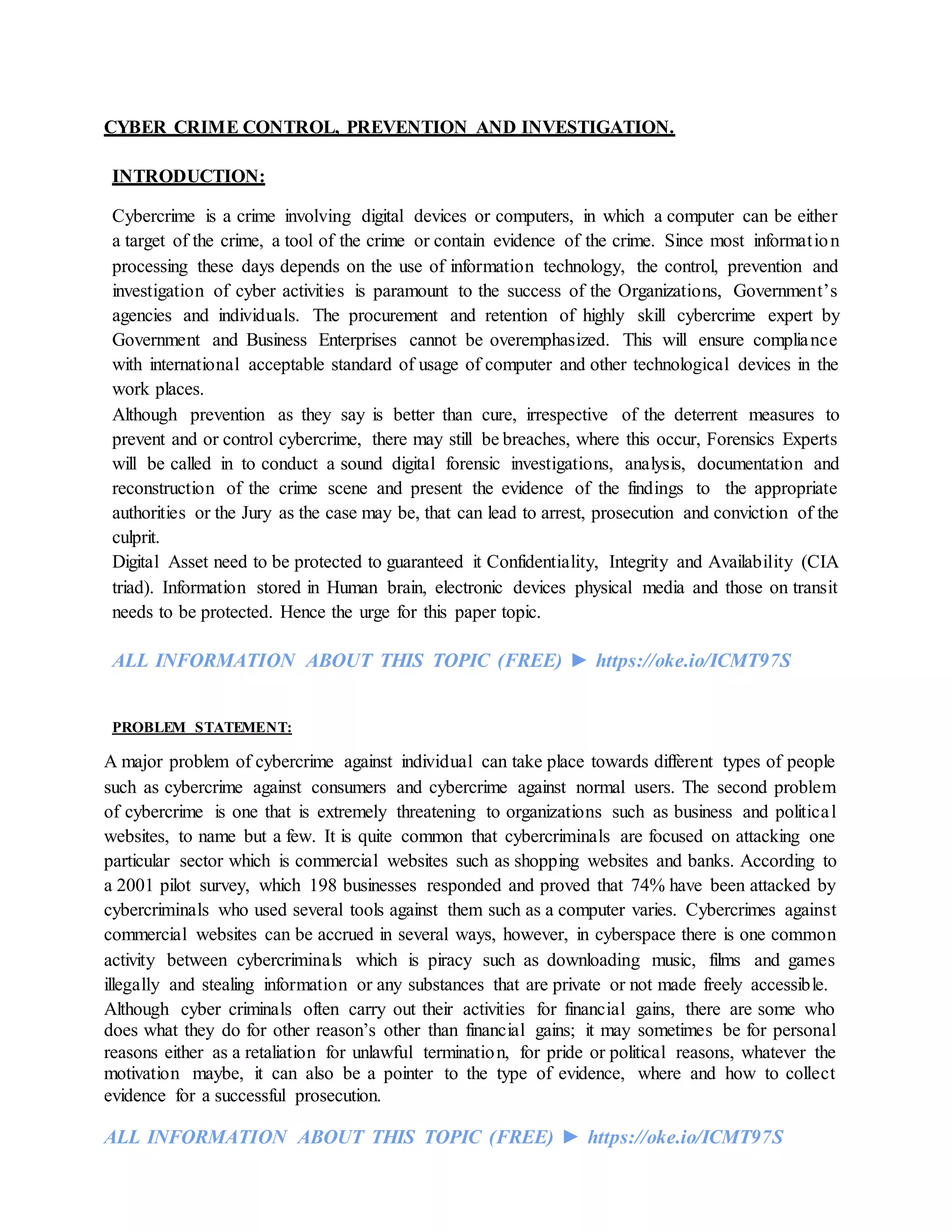 Cyber crime paper | DOCX