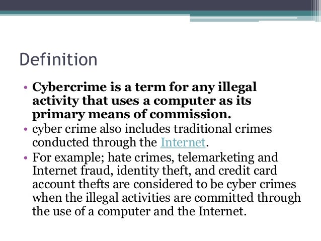 Classifying Cybercrimes