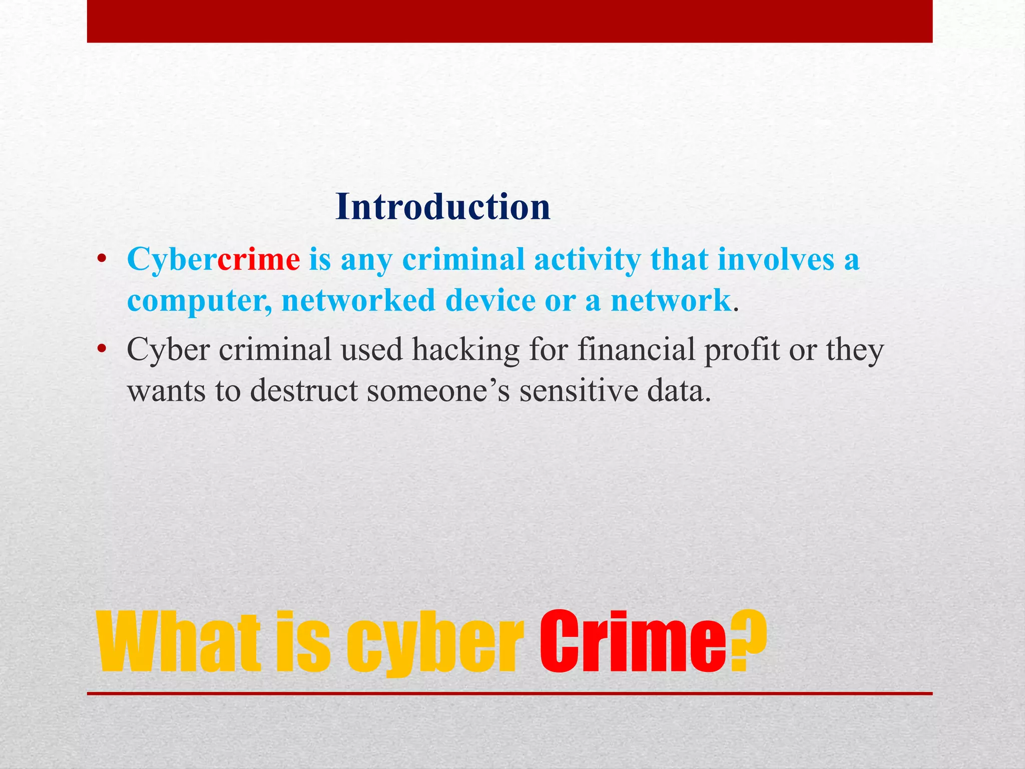 Cyber crimes presentation | PPTX