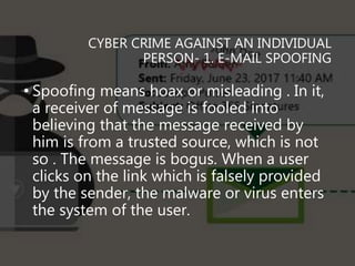 Cyber crime , threats and their security measures | PPTX