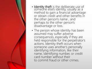 Cyber crime , threats and their security measures | PPTX