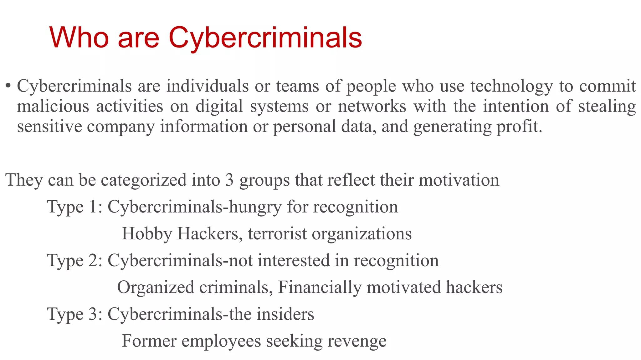 Cyber Criminals,Classifications of Cybercrimes aat.pptx