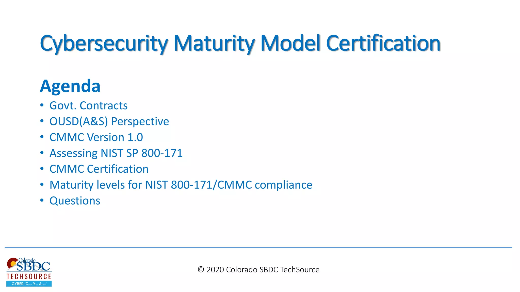 Cybersecurity Maturity Model Certification | PDF