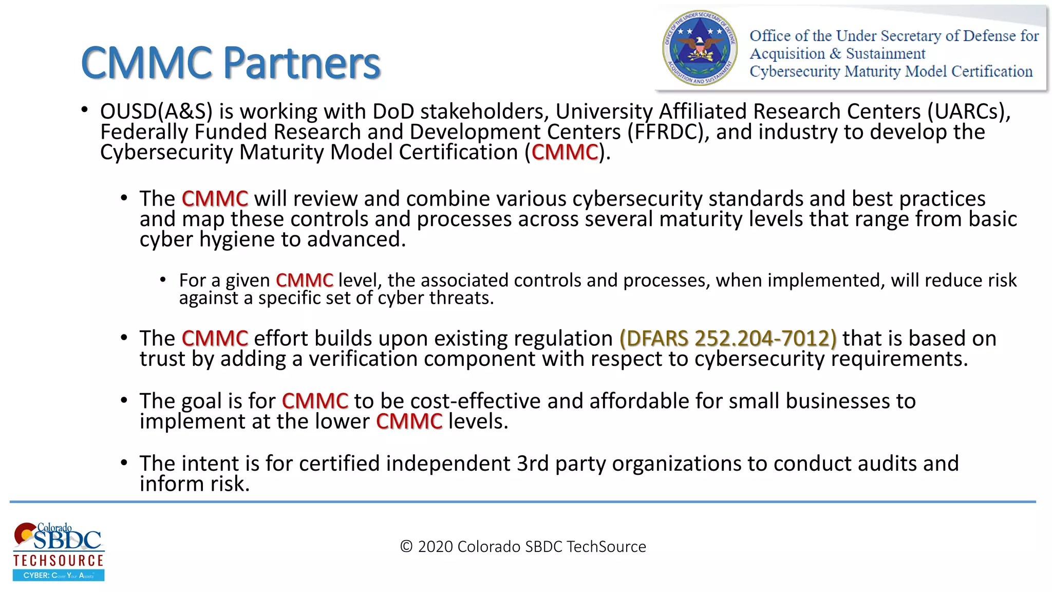 Cybersecurity Maturity Model Certification | PPT