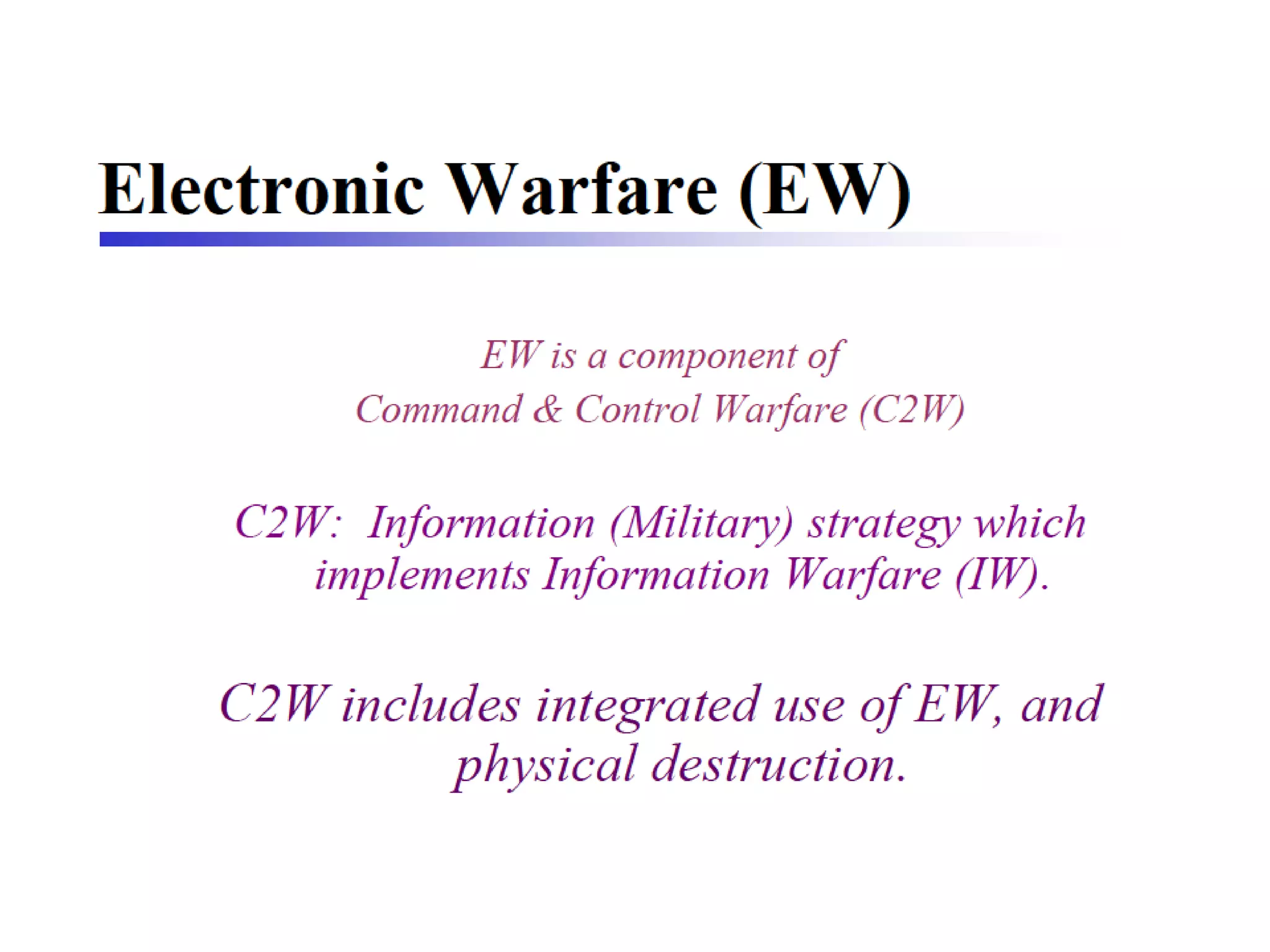Cyber defense electronic warfare (ew) | PDF