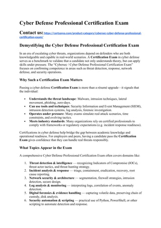 Cyber Defense Professional Certification Exam.docx