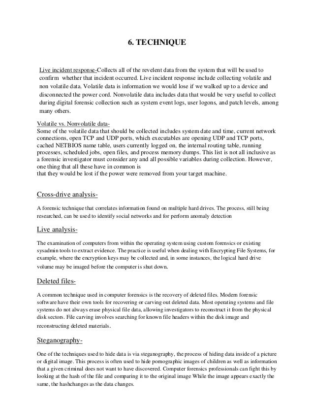 Sample digital forensics report - wesys