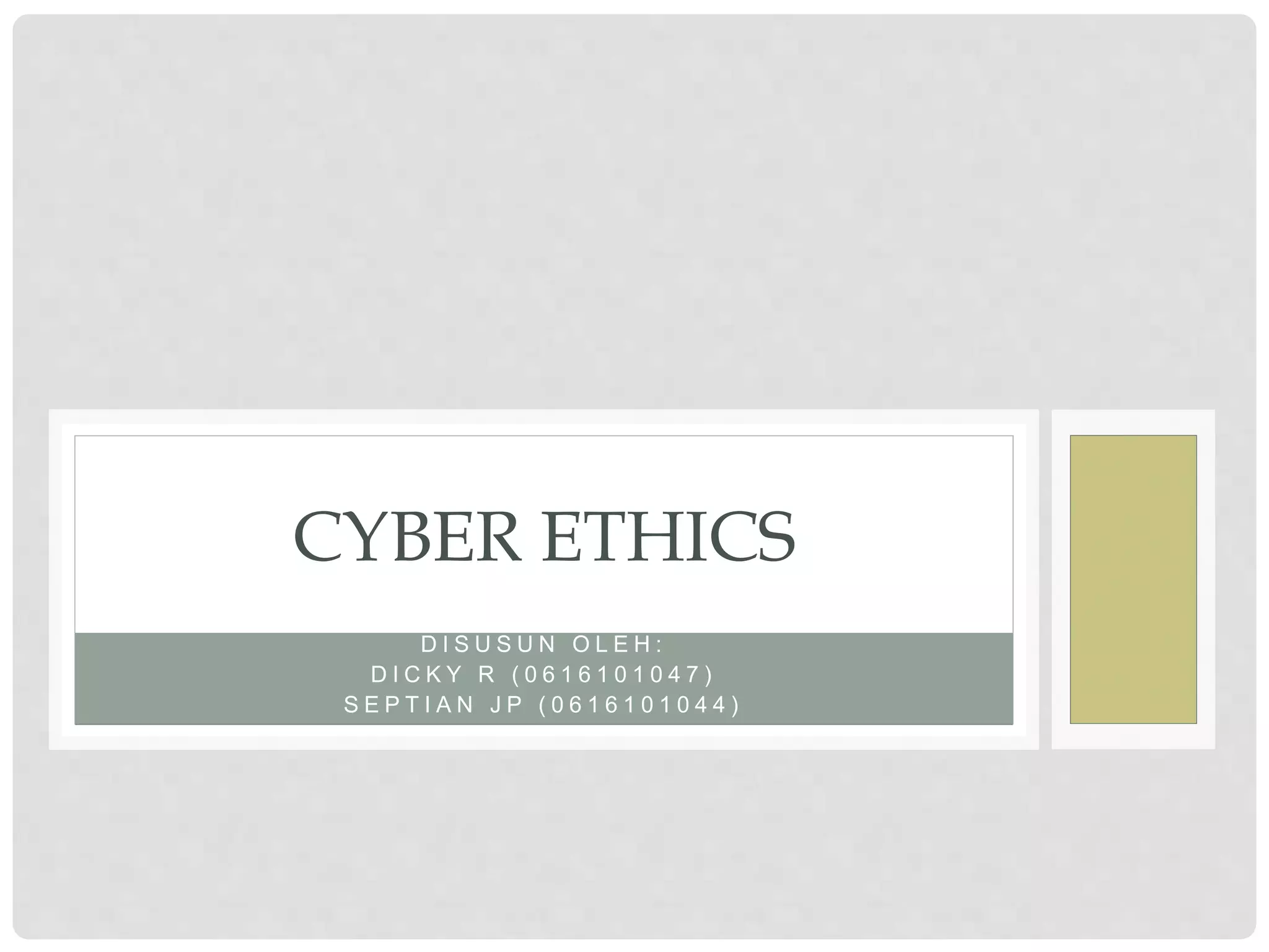 Cyber Ethics | PPTX