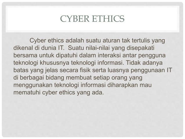 Cyber Ethics | PPT