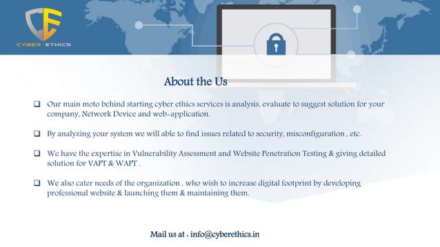 Cyber Ethics: Cyber Security Services | VAPT and WAPT | PPT