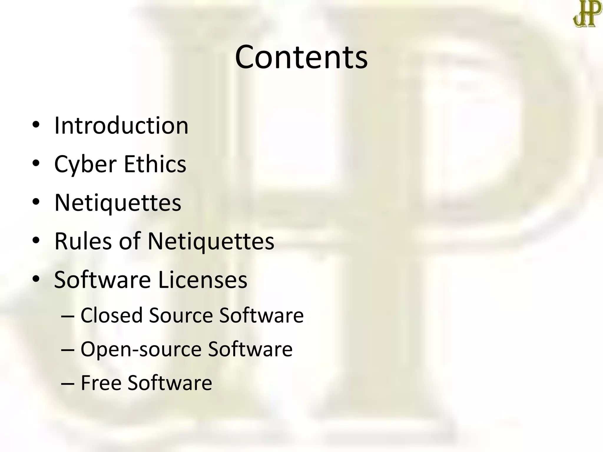 An Introduction to Cyber Ethics | PPTX