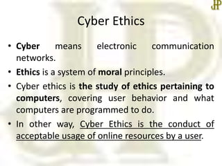 An Introduction to Cyber Ethics | PPTX