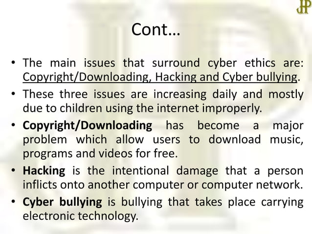 An Introduction to Cyber Ethics | PPTX | Shareware and Freeware ...