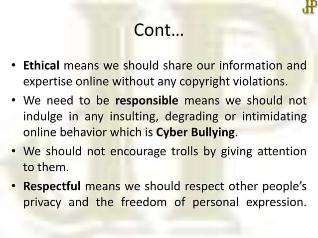 An Introduction to Cyber Ethics | PPTX | Shareware and Freeware ...