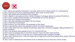 CYber Ethics.pptx do's and dont's of online | PPTX