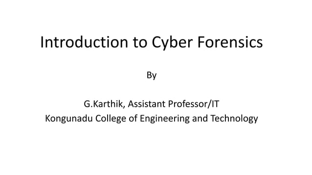 Cyber forensics | PPTX