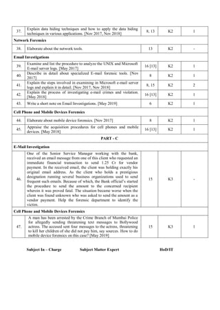 Cyber forensics question bank | PDF | Operating Systems | Computer ...