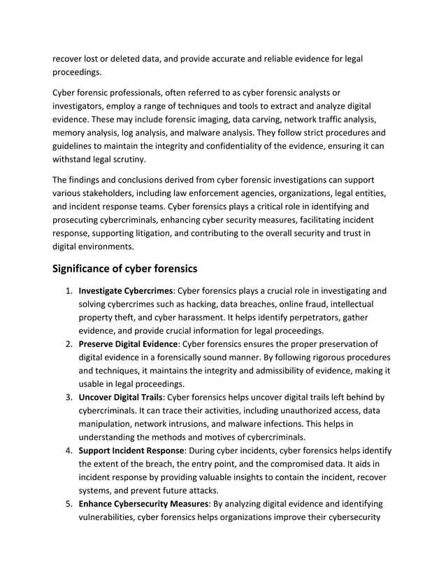 Cyber Forensics|Digital Forensics|Cyber Crime-2023 | PDF