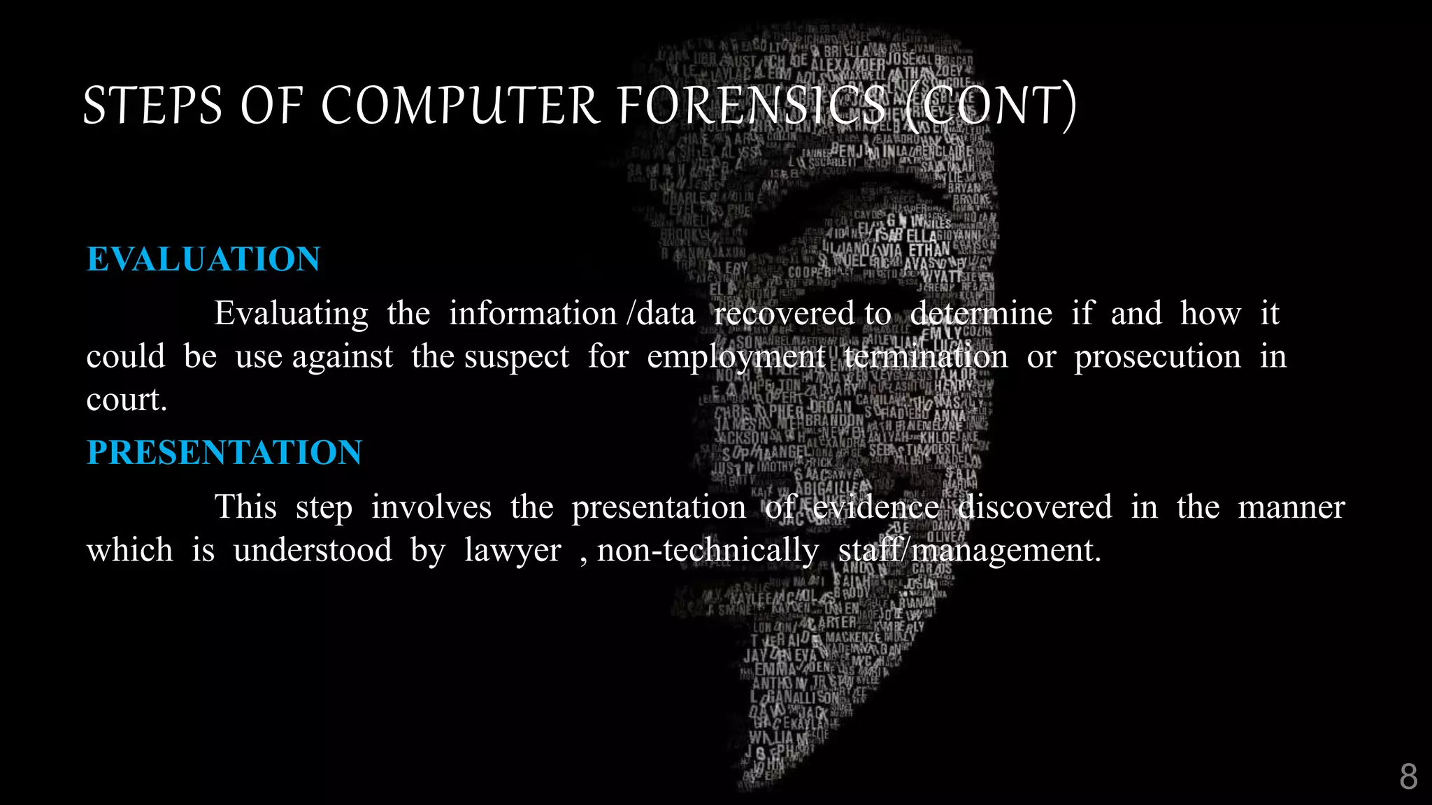 Cyber forensics ppt | PPTX | Operating Systems | Computer Software and Applications